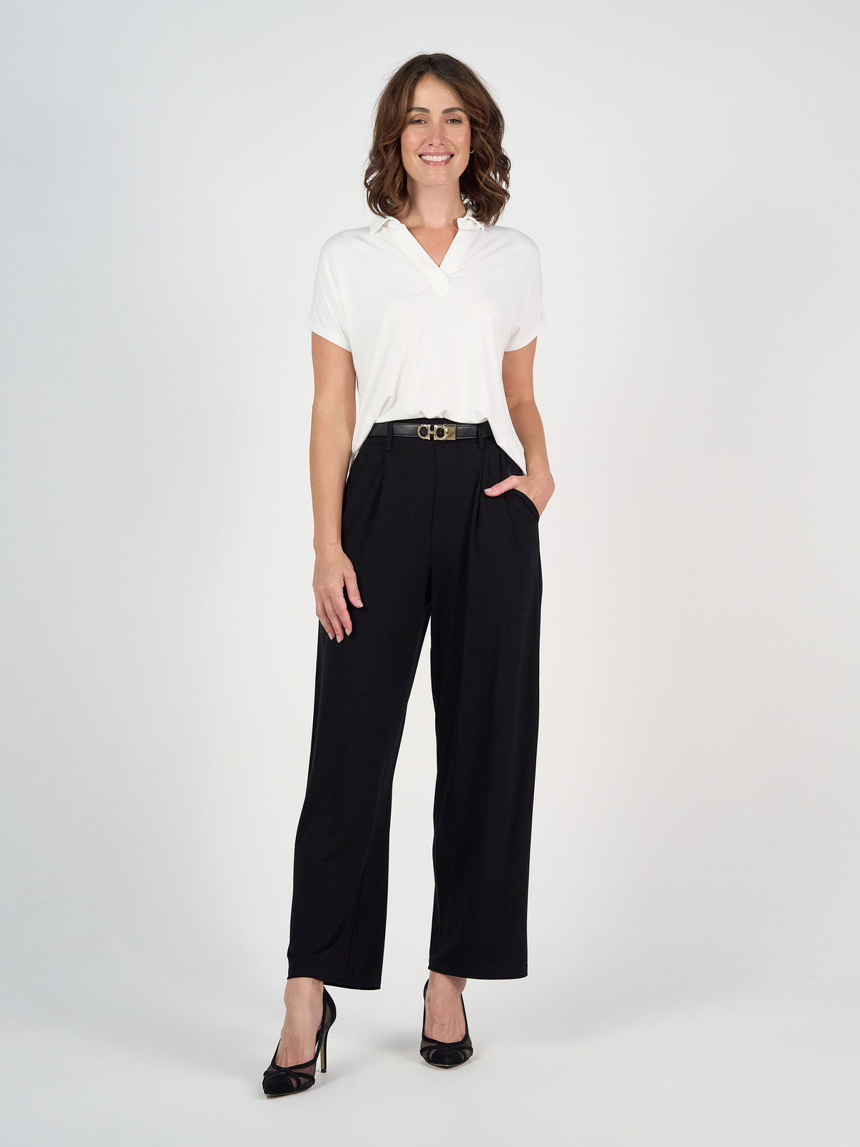 Billie Bamboo Wide Leg Dress Pant - Black – Lou Lou Australia