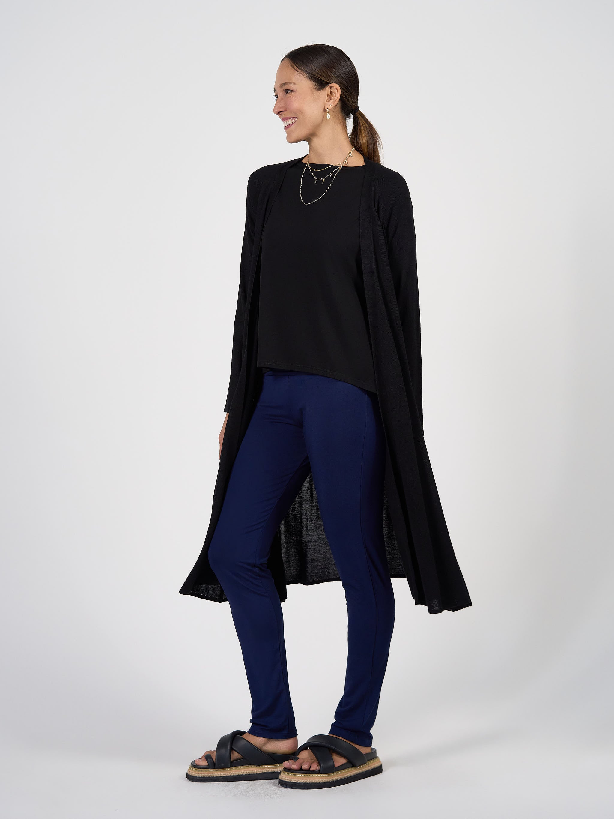 Quatro Cashmere/Bamboo Duster Jacket in Black | Lou Lou AU – Lou Lou ...